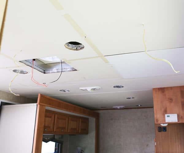 How we Replaced the Ceiling Panel in our RV | Mountainmodernlife.com