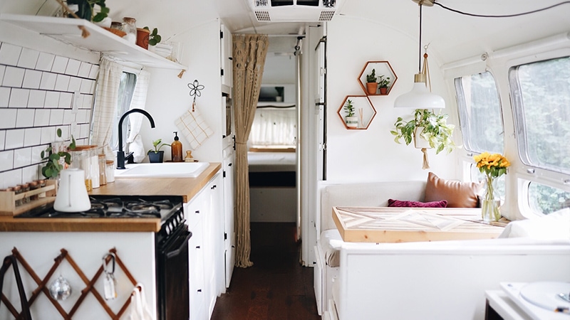 Modern-boho Airstream Renovation from @provencher_adventure