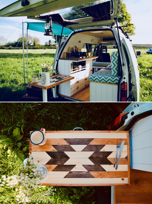 A musician converted this micro van into a cozy camper so he and his ...