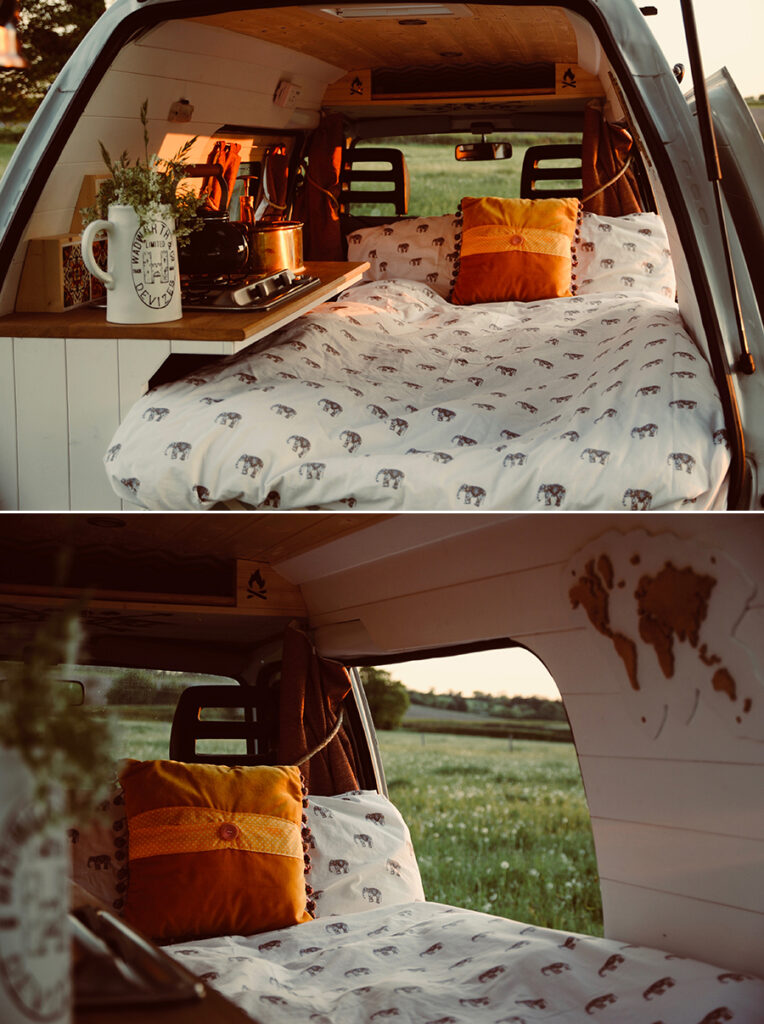 A musician converted this micro van into a cozy camper so he and his ...
