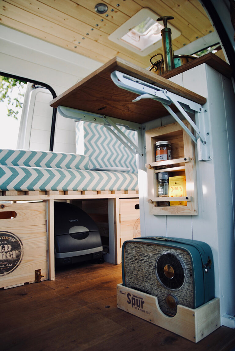 A musician converted this micro van into a cozy camper so he and his ...